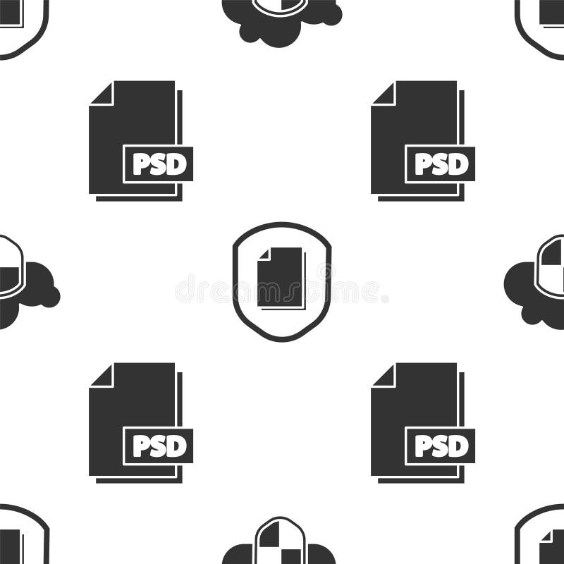 Set Cloud and Shield, Document Protection Concept and PSD File Document ... Set Cloud and Shield, Document Protection Concept and PSD File Document ...