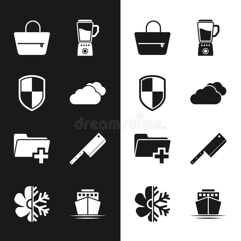 Set Cloud, Shield, Handbag, Blender, Add New Folder and Meat Chopper ...