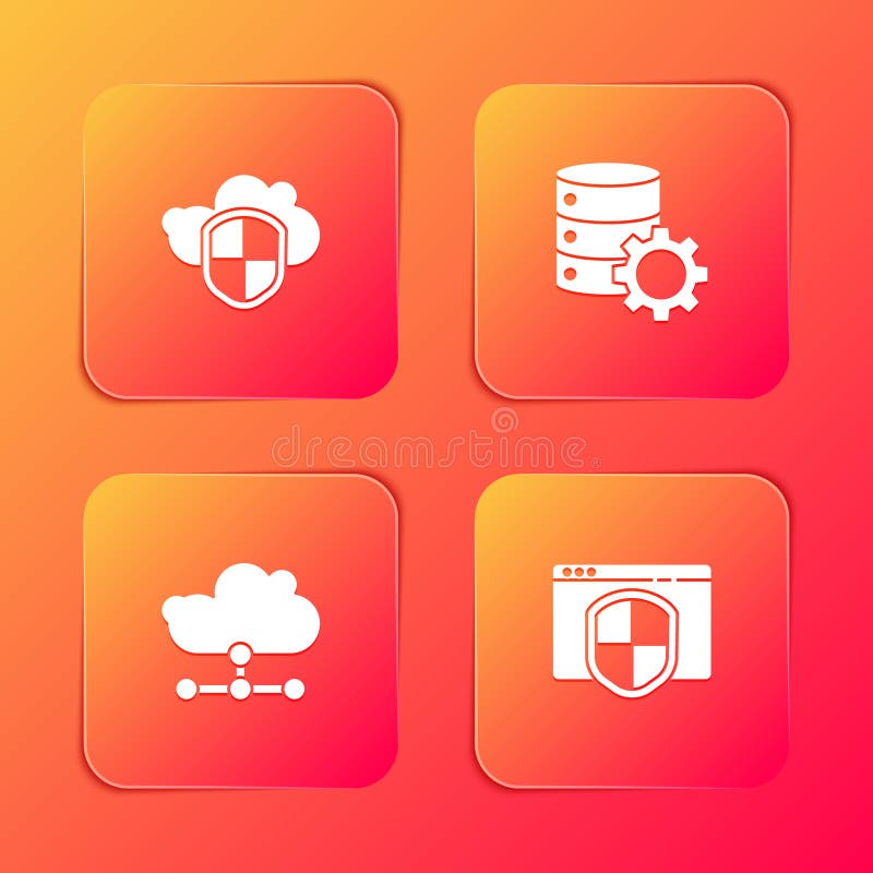 Set Cloud and Shield, Server Gear, Network Cloud Connection and Browser ... Set Cloud and Shield, Server Gear, Network Cloud Connection and Browser ...