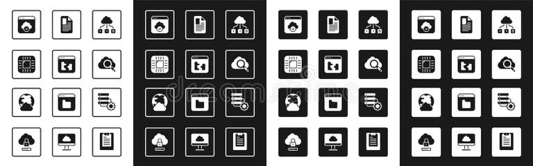 Set Cloud Technology Data Transfer, Broken File, Processor with CPU, Search Cloud Computing ...