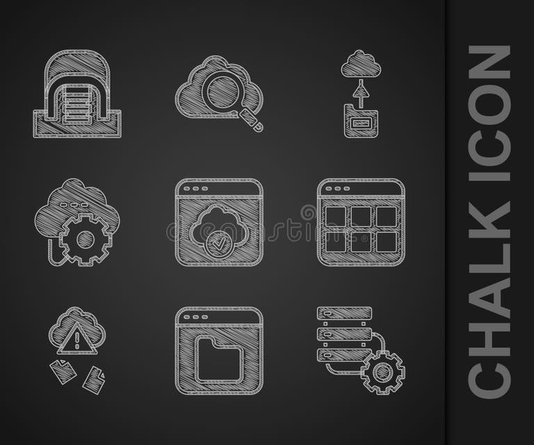 Set Cloud Technology Data Transfer, Browser Files, Server and Gear, Hacking, and Hangar with ...