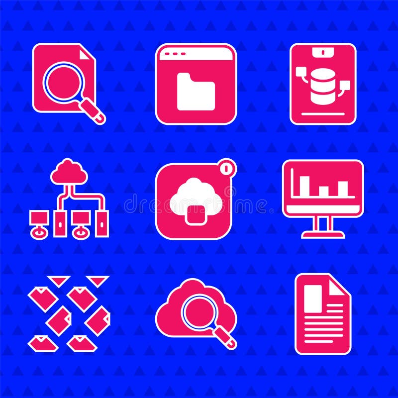 Set Cloud Technology Data Transfer, Search Cloud Computing, File Document, Monitor with Graph ...