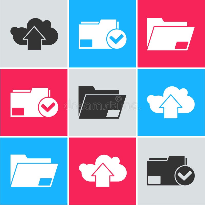 Set Cloud Upload, Document Folder and Check Mark and Document Folder ... Set Cloud Upload, Document Folder and Check Mark and Document Folder ...
