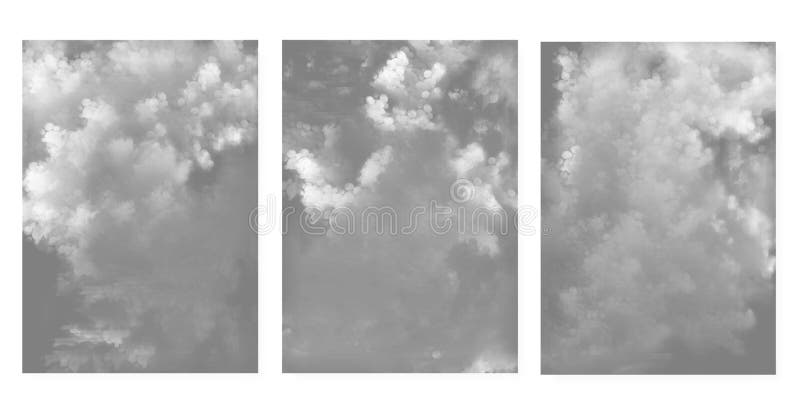 Set of Clouds Background. Simple Covers of Modern Design. Abstract ...