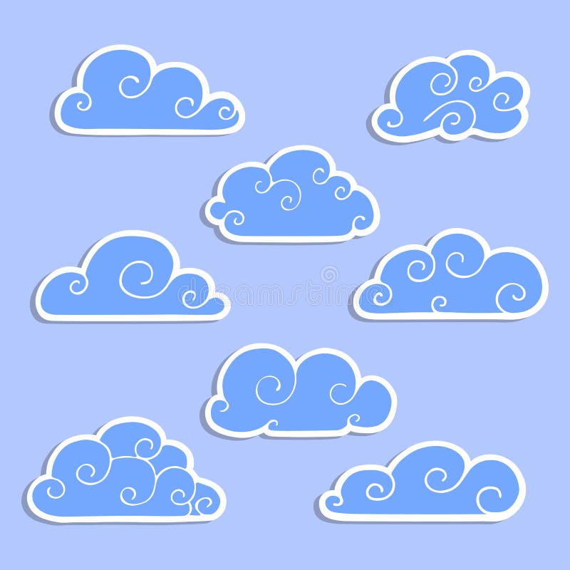 A set of Clouds for Design stock vector. Illustration of nature - 70975332
