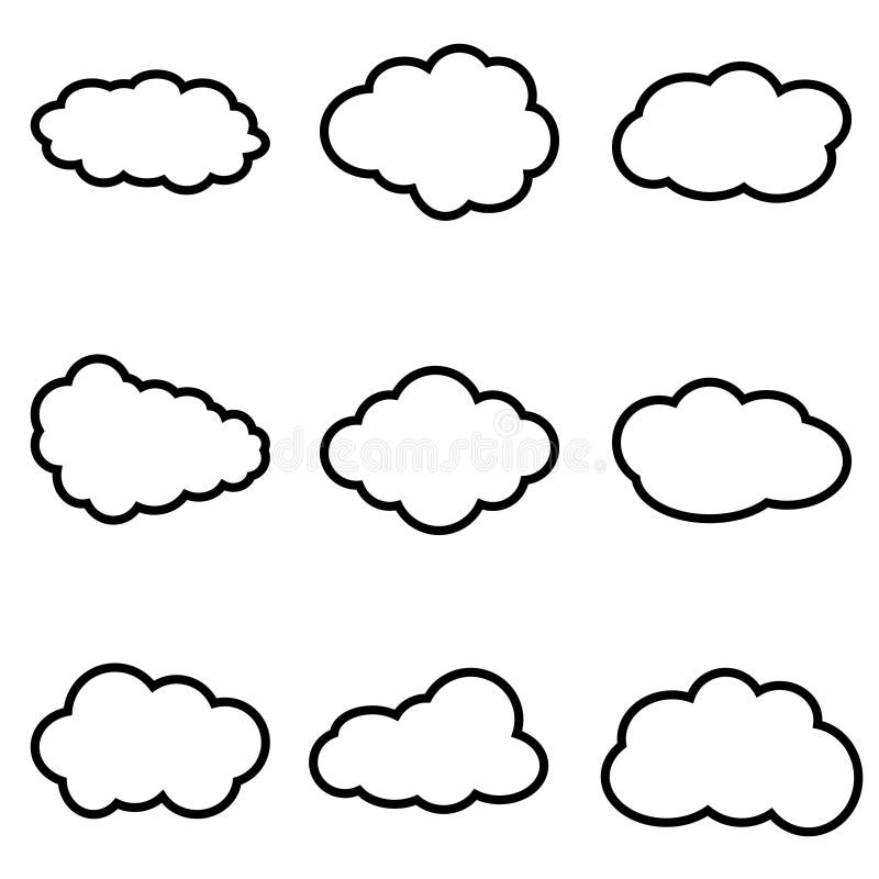 Set Clouds Icon , Vector Illustration Symbol. Stock Vector ...