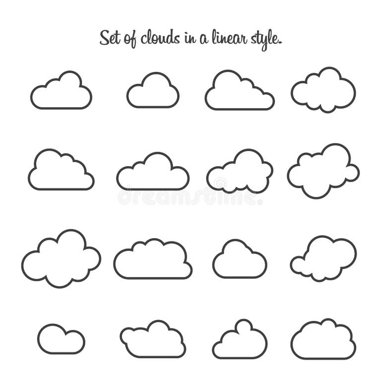 Cloud Outline Stock Illustrations – 193,608 Cloud Outline Stock ...