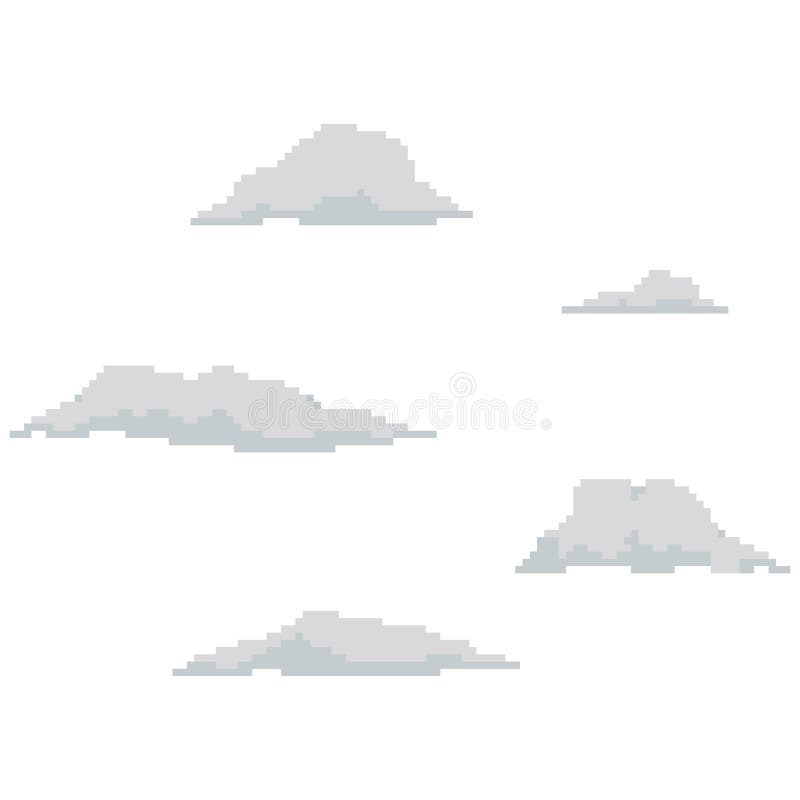 Set of Clouds in the Pixel Art Style. Vector Illustration. Stock Vector ...