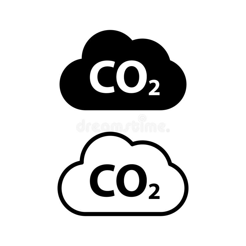 Set of CO2 Reduce Cloud Icon, Clean Global Emission, Environment Eco ...