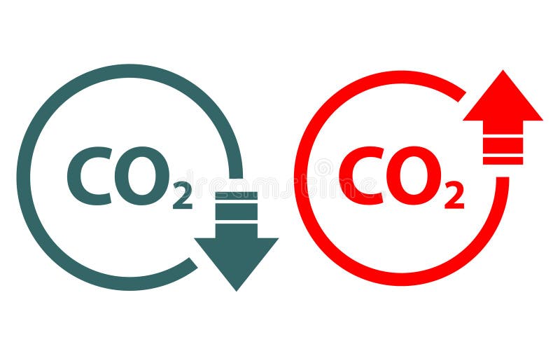 Set of CO2 Reduce Cloud Icon, Clean Global Emission, Environment Eco ...