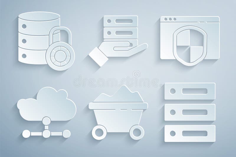 Set Coal Mine Trolley, Browser with Shield, Network Cloud Connection ... Set Coal Mine Trolley, Browser with Shield, Network Cloud Connection ...