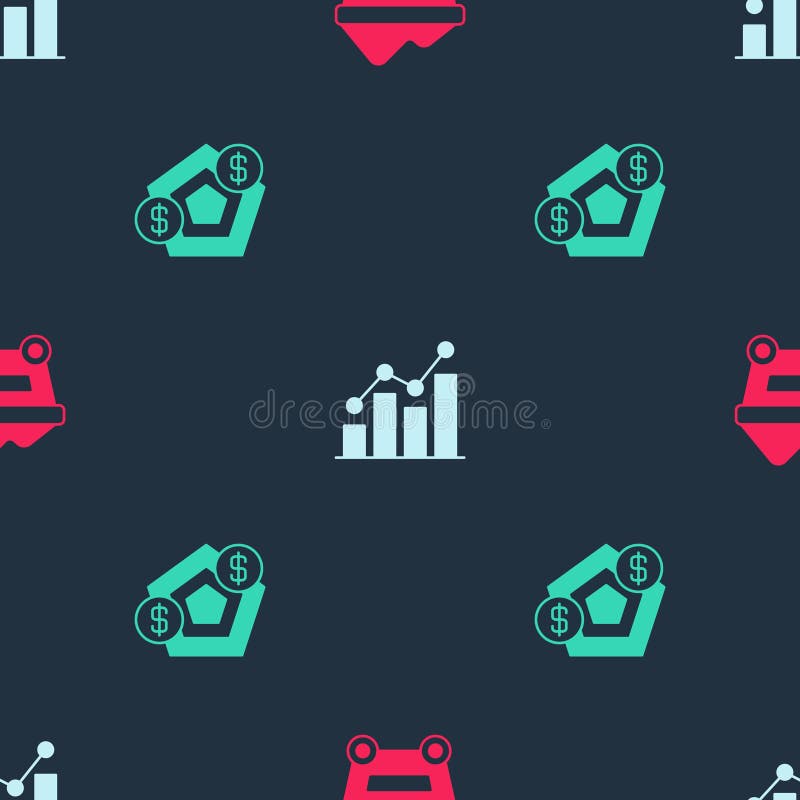 Set Coal Mine Trolley, Pie Chart Infographic and Financial Growth on ...