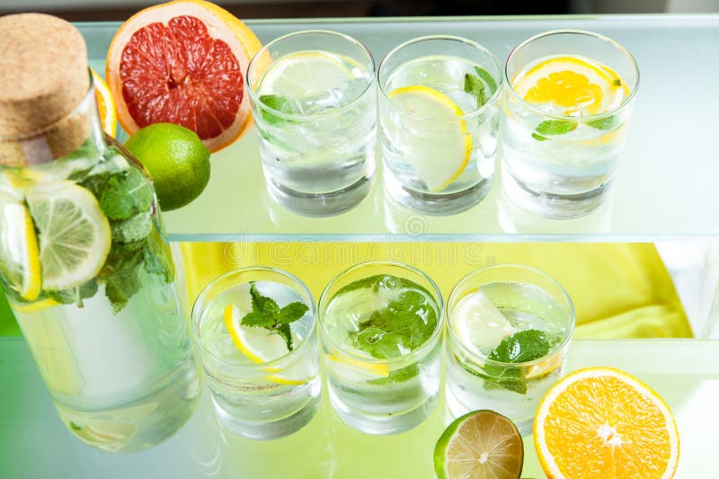 Set of Cocktails at the Bar, Bright Colored Stock Image - Image of ...