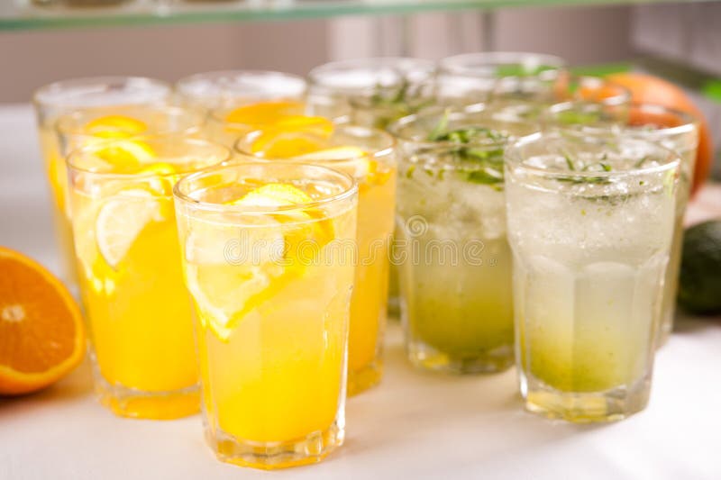 Set of Cocktails at the Bar, Bright Colored Stock Image - Image of ...