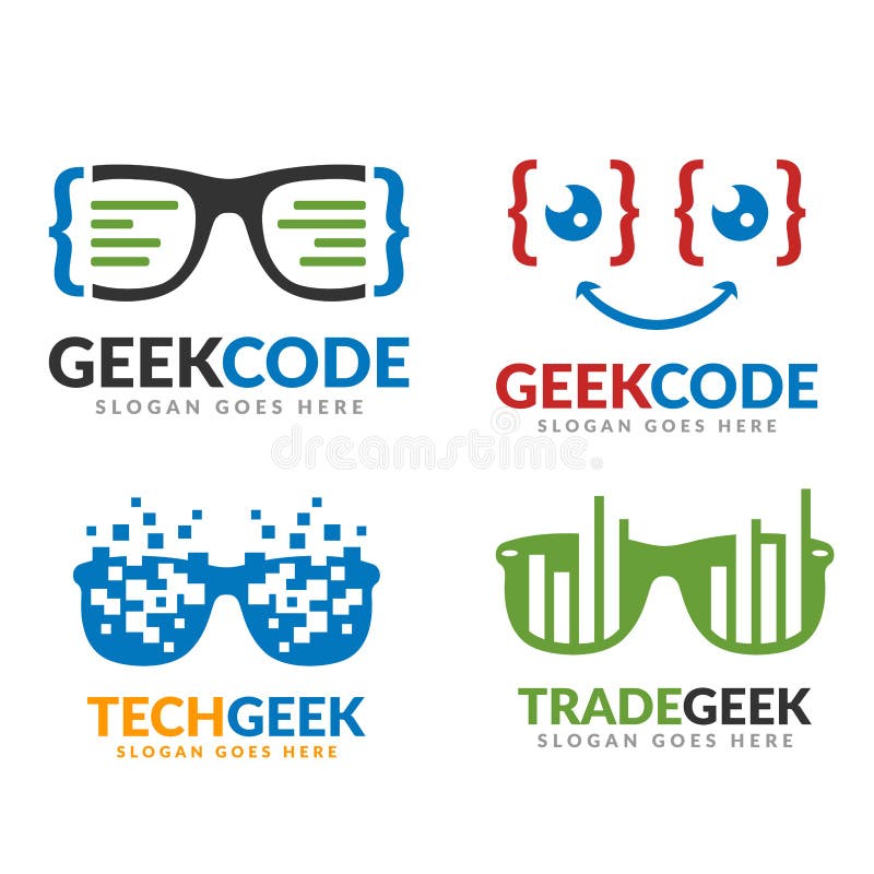 Set of Code Geek and Tech Geek and Trade Geek Stock Vector ...