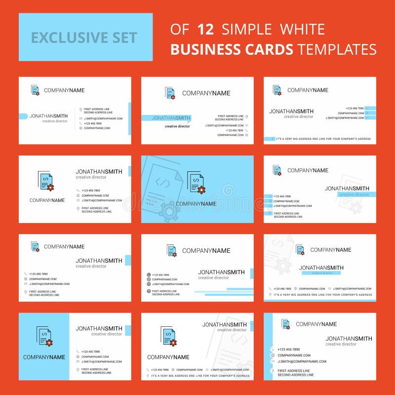 Set of 12 Coding Creative Busienss Card Template. Editable Creative ...