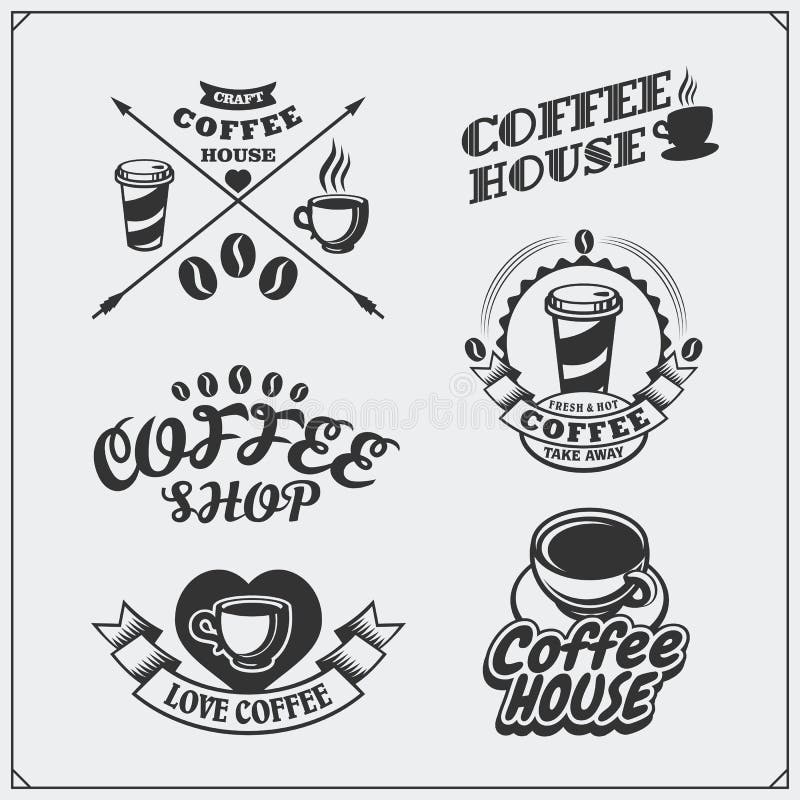 Set of Coffee Badges, Labels and Design Elements. Coffee Shop Emblems ...
