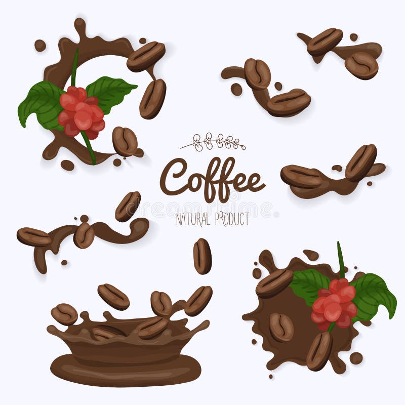 Set of Coffee Bins in Coffee Splash. Template, Design Element for ...