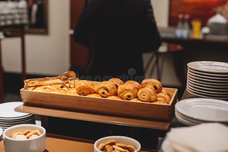 Set of Coffee Break in Hotel during Conference Meeting, with Tea and ...