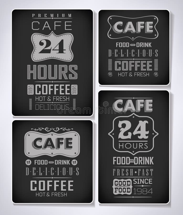 Set of Coffee , Cafe Typographic Elements Stock Vector - Illustration ...