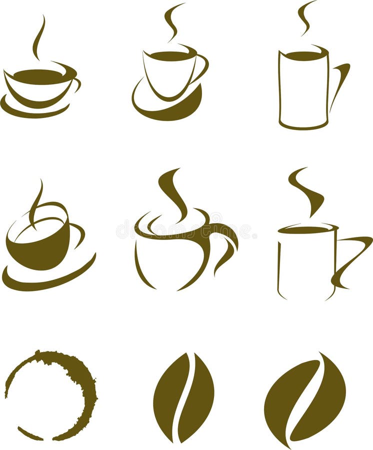 Coffee Vector Logo Template Set Stock Vector - Illustration of caffeine, isolated: 32109926