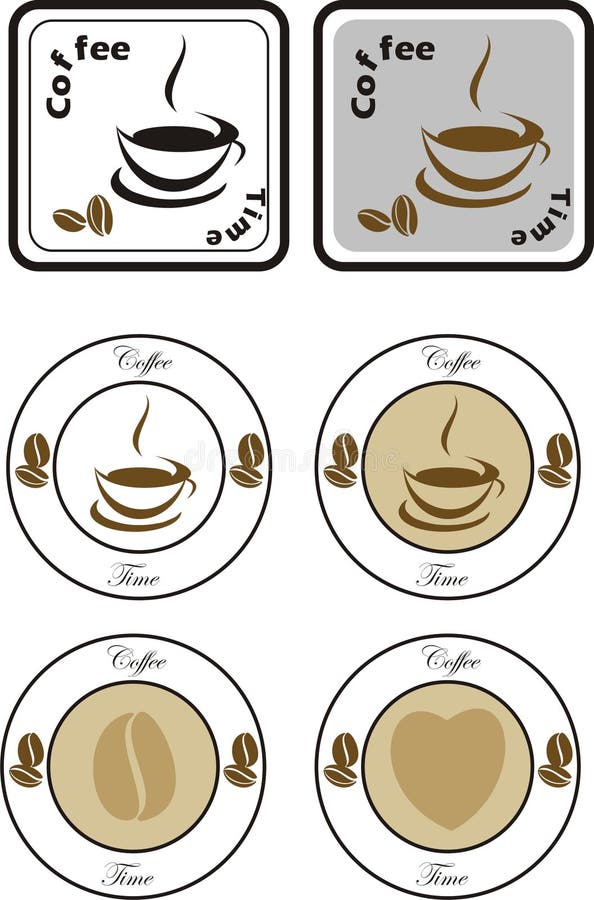 Coffee Vector Logo Template Set Stock Vector - Illustration of caffeine, isolated: 32109926