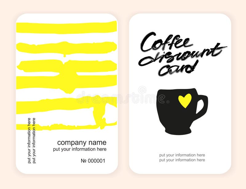 Set of Coffee Discount Cards. Template for Your Design Stock ...