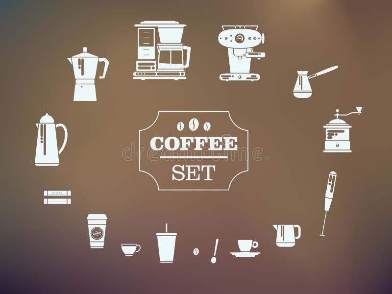 Coffee Elements Chalkboard Illustration Stock Vector - Illustration of ...