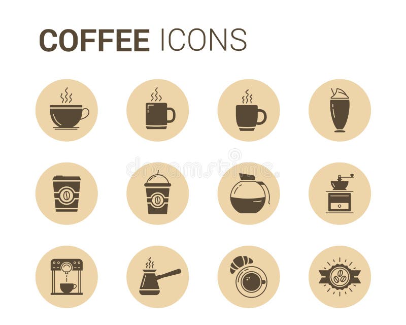 Coffee Icons stock vector. Illustration of morning, simple - 103448012