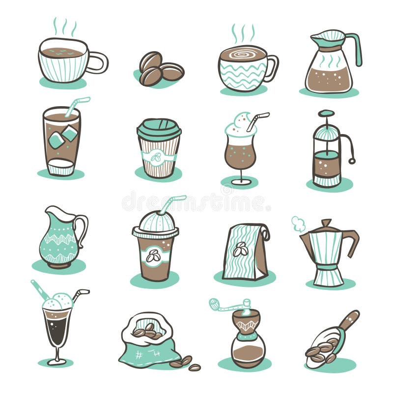 Set of Coffee Icons. Vector Illustration Decorative Design Stock Vector ...