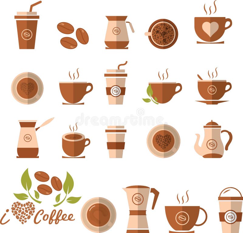 Set of Coffee Icons. Vector Illustration Decorative Design Stock Vector ...