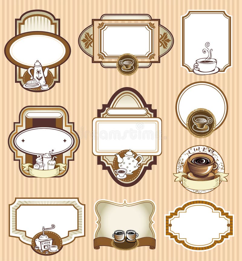 Set of coffee labels stock vector. Illustration of cafe - 50141943