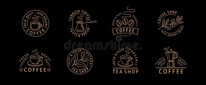 Set of Coffee Logo, Badge Template. Decorations for Menu for Restaurant ...