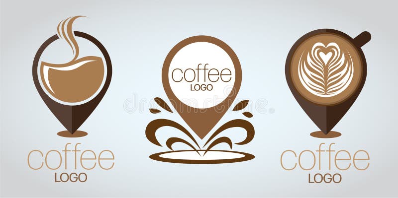 Set of Coffee Logo Design Eps 10 Stock Vector - Illustration of black ...