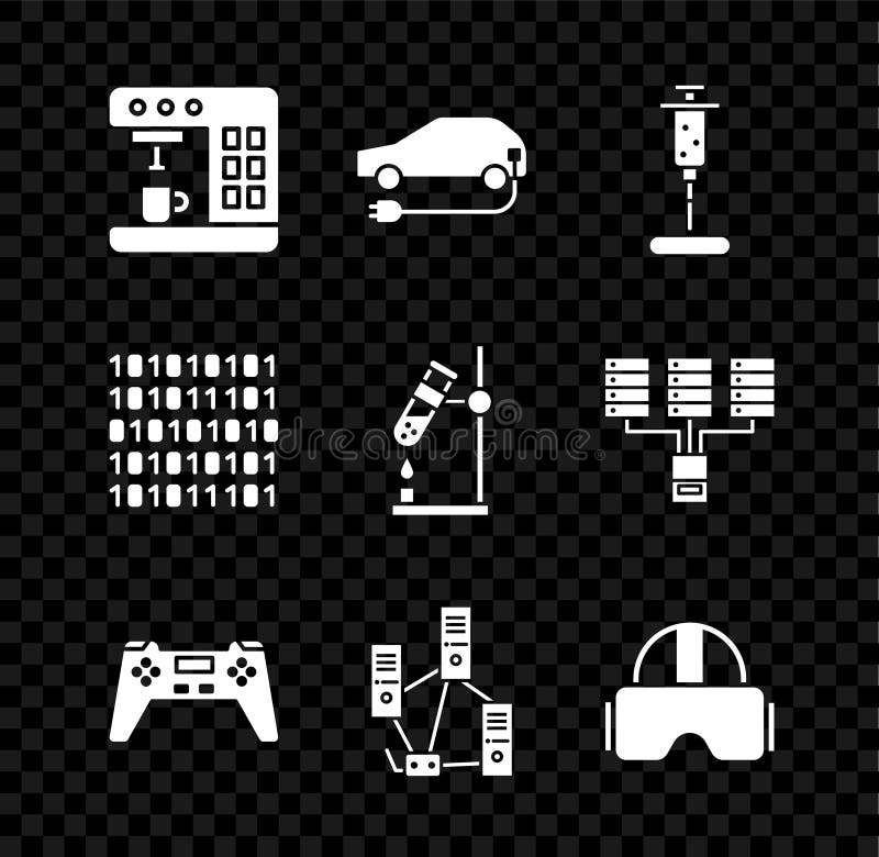 Set Coffee Machine, Electric Car, Syringe, Gamepad, Computer Network ... Set Coffee Machine, Electric Car, Syringe, Gamepad, Computer Network ...