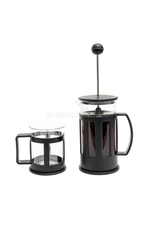 Set of Coffee Making by French-press Method Stock Photo - Image of ...