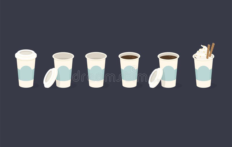 Set of Coffee Plastic Cup. Can Be Used Like a Animation Stock Vector ...
