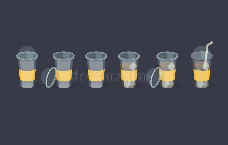 Set of Coffee Plastic Cup. Can Be Used Like a Animation Stock Vector ...