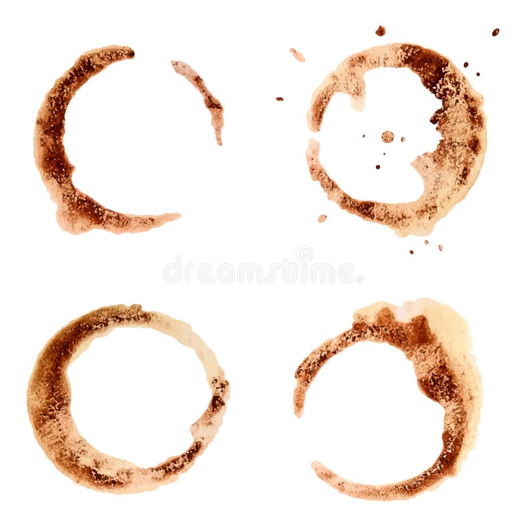 Set of Coffee Stains for Design. Stock Vector - Illustration of grunge ...