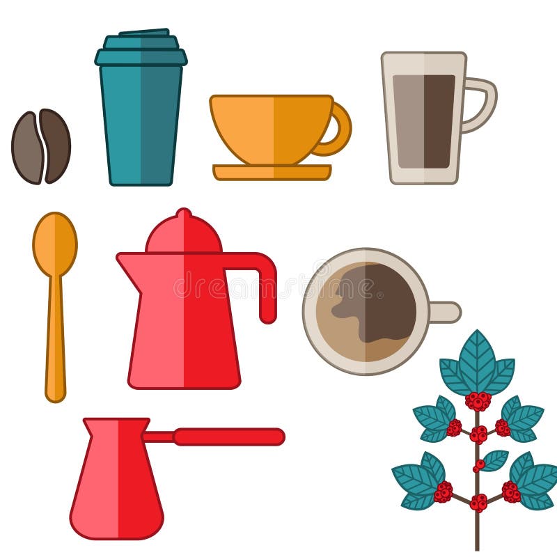 Set of Coffee and Tea Vector Line Icons. Vector Stock Illustration, EPS ...