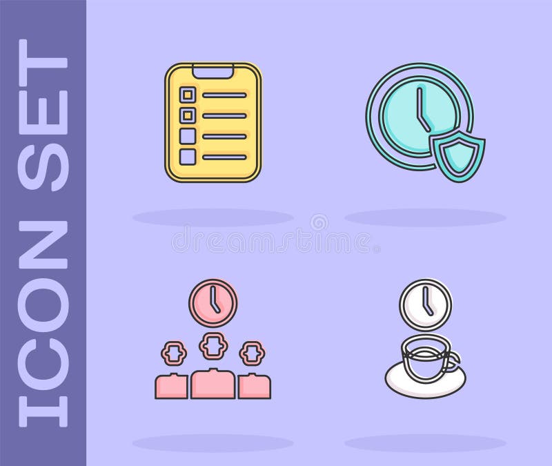 Set Coffee Time, To Do List or Planning, Time Management and Clock with ...