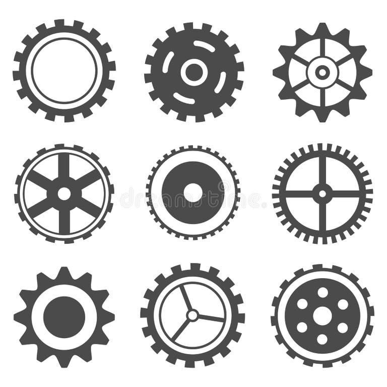 Set of Cog Wheel stock vector. Illustration of motion - 20163170
