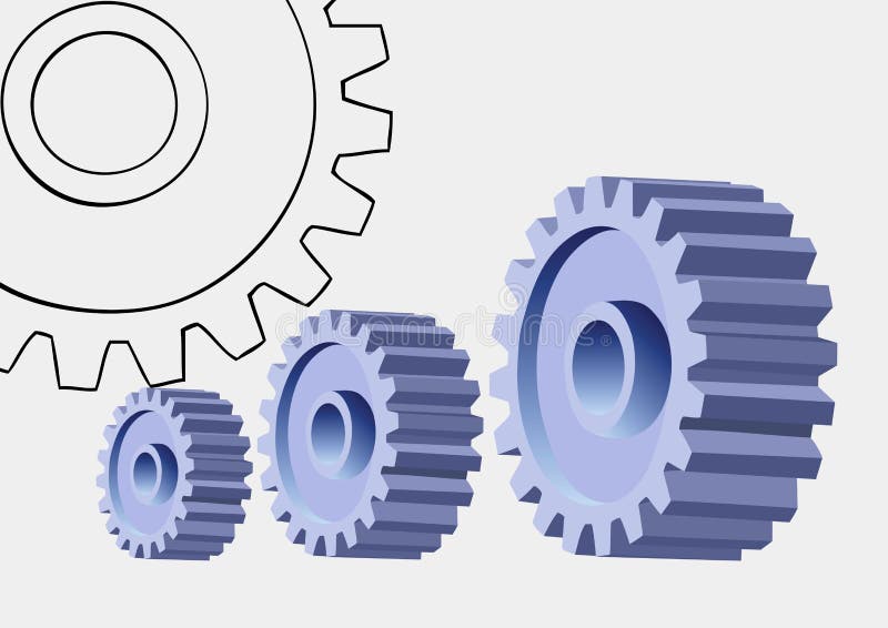 Set of cog-wheels stock vector. Illustration of mechanism - 6912121