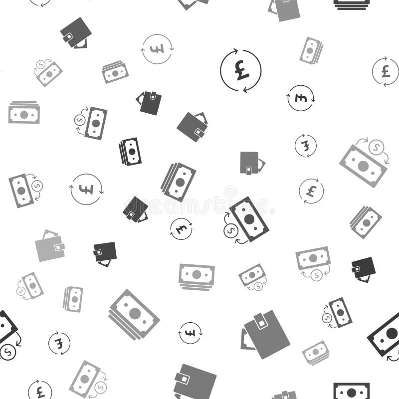 Set Coin Money with Pound, Wallet, Stacks Paper Cash and on Seamless ...