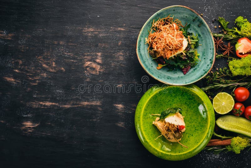 Set of Cold Snacks from Meat and Fish. Stock Image - Image of holiday ...