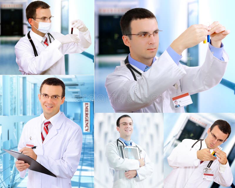 Set (collage) of doctor stock photo. Image of corridor - 29412462