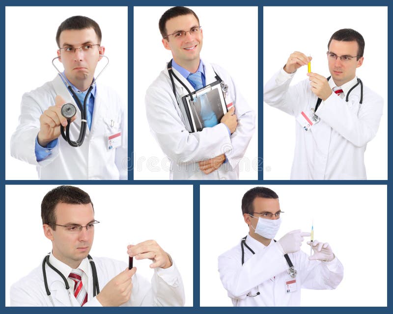 Set (collage) of doctor stock photo. Image of caucasian - 29412432