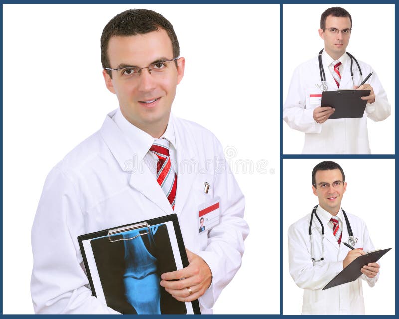Set (collage) of doctor stock photo. Image of caucasian - 29412432