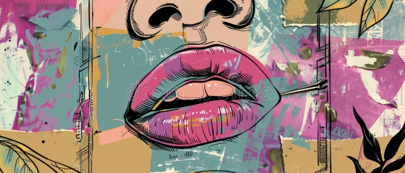 This Set of Collage Elements Features Delivery Elements in Halftone ...