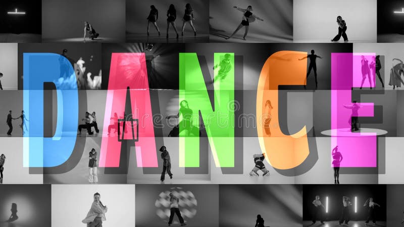 A Set of Collages of Dancing People of Various Styles that Form the ...